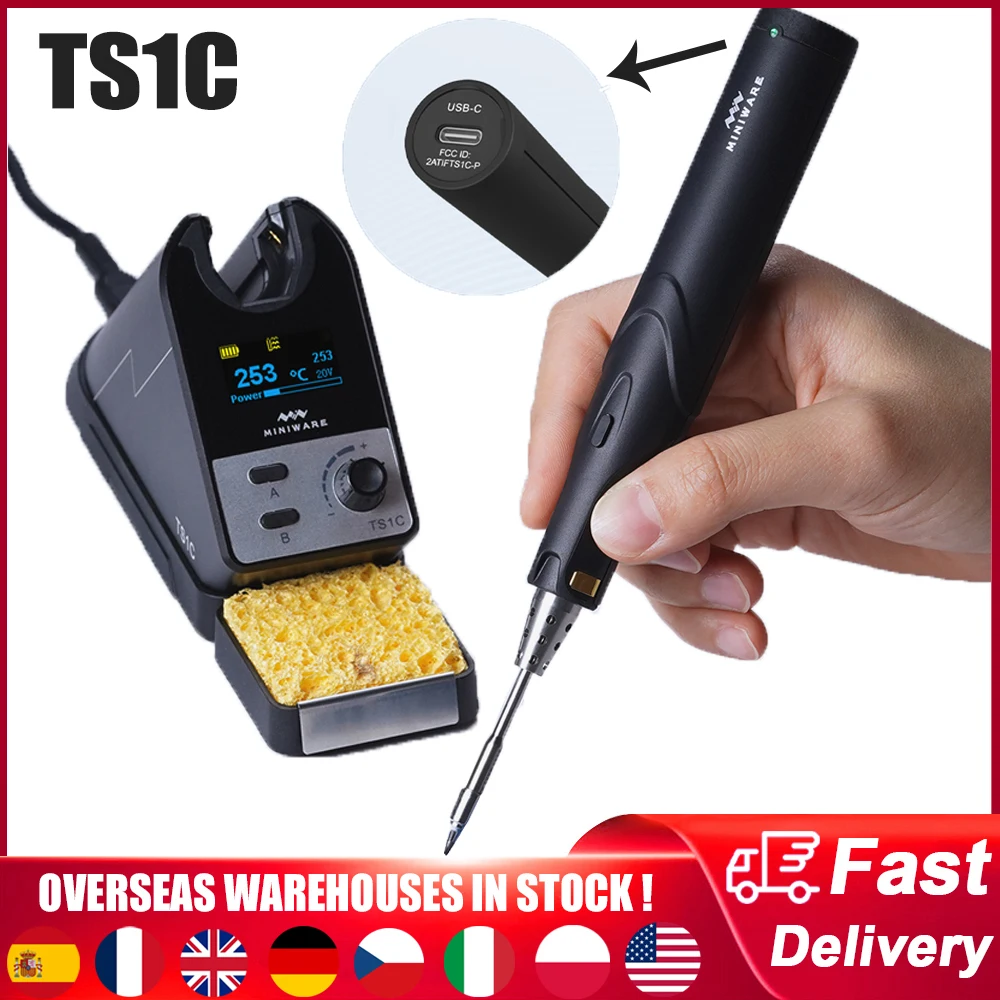 MINIWARE-TS1C-Cordless-Soldering-Iron-45W-Smart-Soldering-Station ...