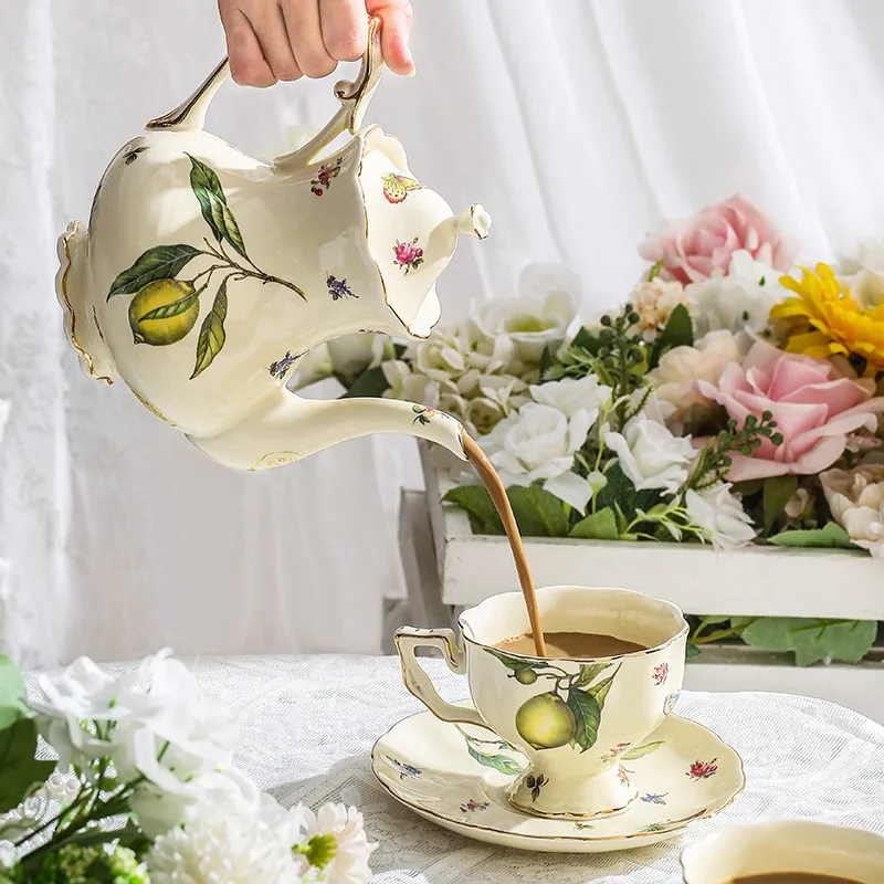 Vintage-European-style-Coffee-Mug-Afternoon-Tea-Set-Tape-Disc-Teapot ...