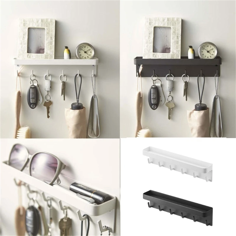 Convenient-Key-Rack-Wall-Mounting-Key-Storage-Shelf-and-6-Hooks-Space ...
