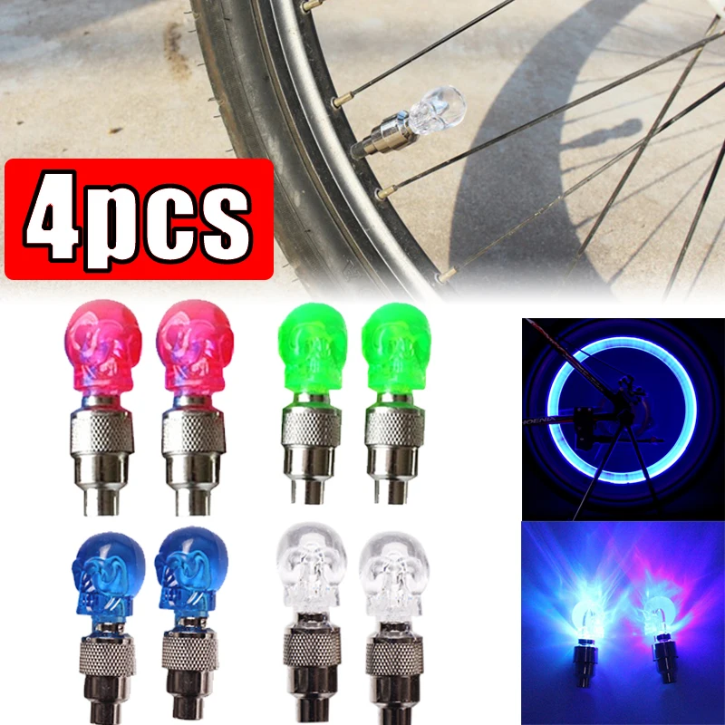 4pcs Tire Valve Caps Lights Car Wheel Tire Tyre Air Valve Stem LED ...