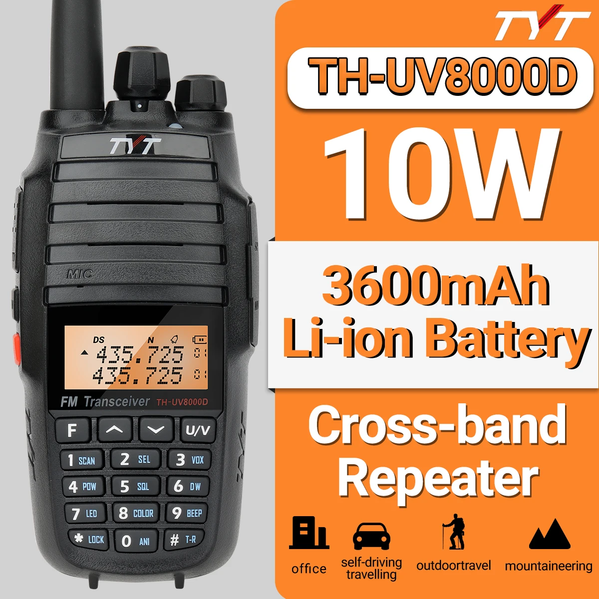 TYT-TH-UV8000D-10W-Walkie-Talkie-Dual-Band-Long-Range-Standby-Cross ...