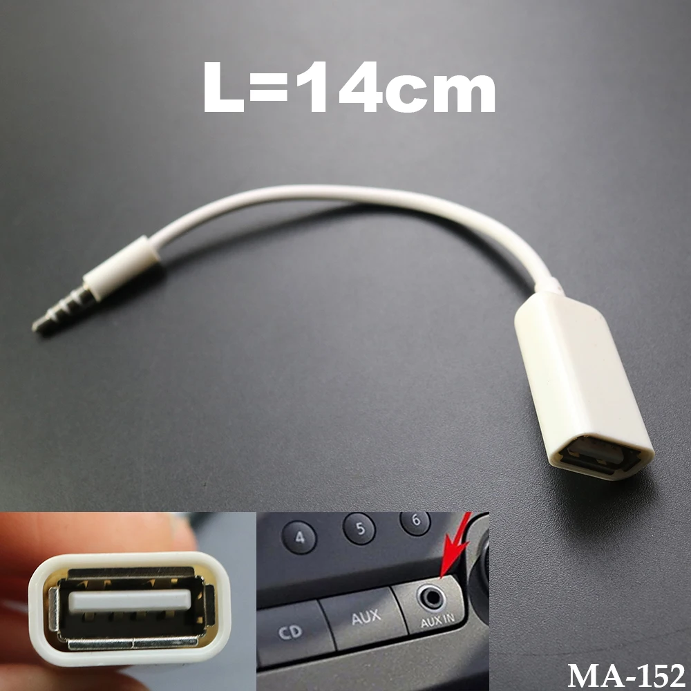 1PCS-Car-Audio-Converter-Line-Car-Kit-3-5MM-AUX-Male-To-USB-Female ...
