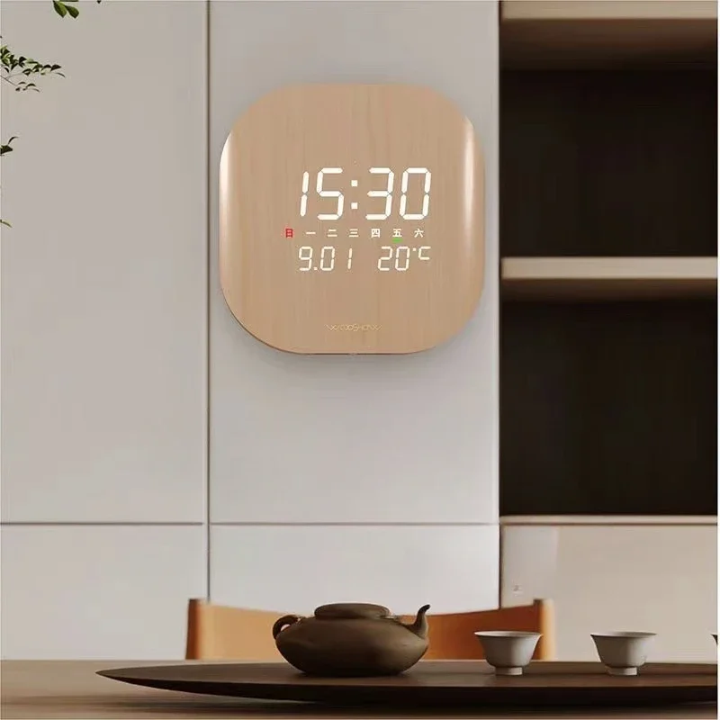 Home Silent Curved Wifi Automatic Time Wall Clock Living Room Creative ...