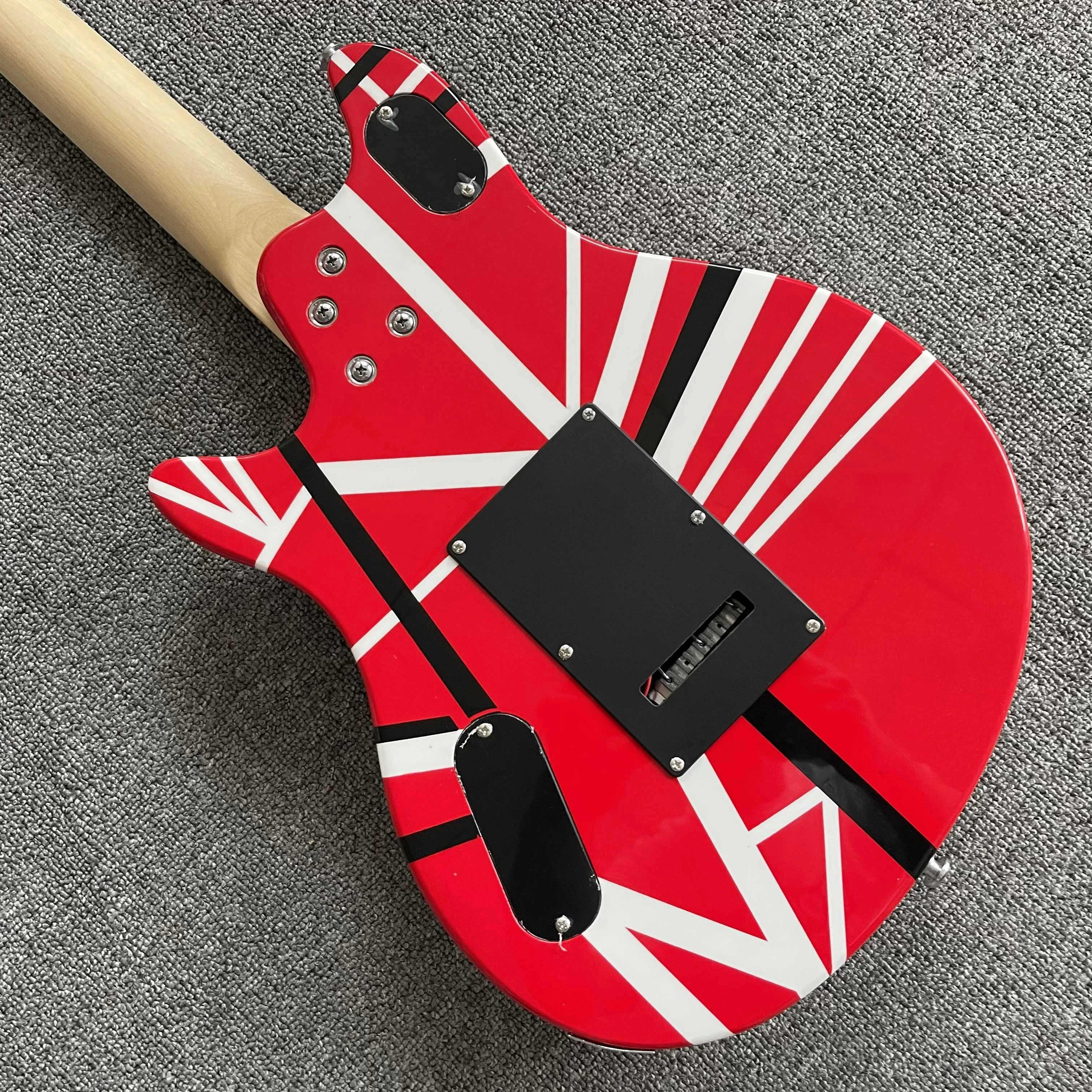 Free shipping,Red, white pattern singular good looking, electric guitar ...