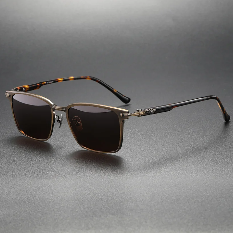 Pure-Titanium-Polarized-Sunglasses-Frame-Retro-Men-Eyewear-Brand-Design ...