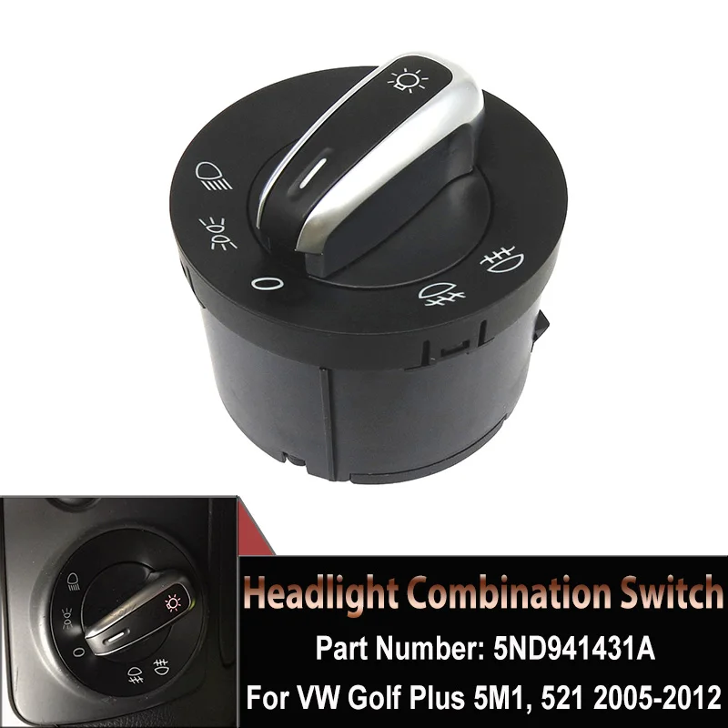 Car Fog Light Headlight Lamp Switch Knob For VW Jetta Golf MK5 MK6 ...