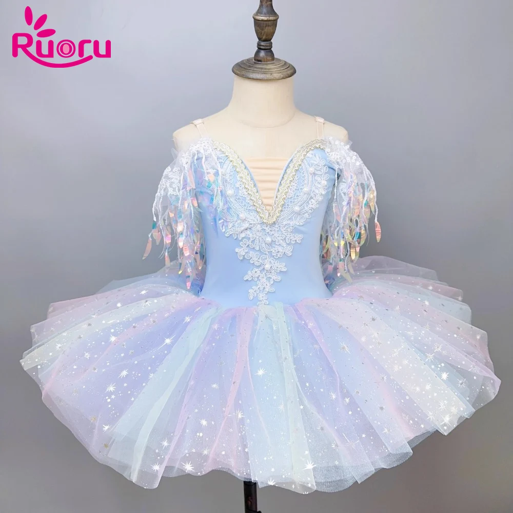 Ruoru Ballet Clothes Kids Adult Ballet Dress Rainbow Color Girls ...