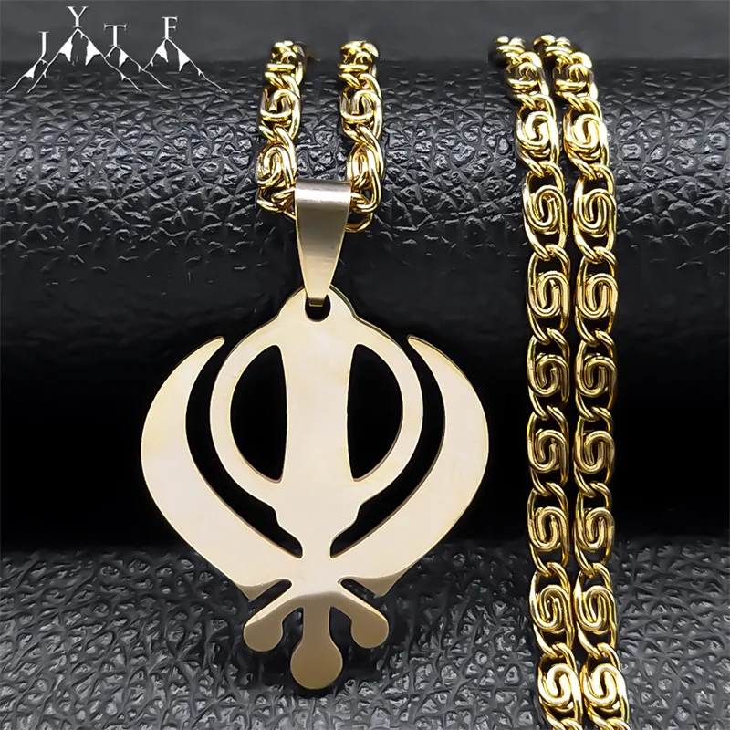 Sikhism-Sikh-Necklace-Women-Men-Khanda-Pendant-Stainless-Steel-India ...