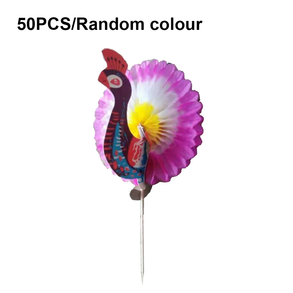 50-Pieces-Wood-Fruit-Pick-Single-use-Replacement-Cartoon-Household-Bar ...