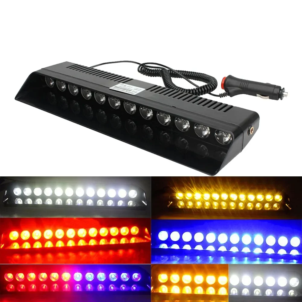 12LED-Emergency-LED-Strobe-Light-Police-for-Car-Truck-Red-Blue-Amber ...