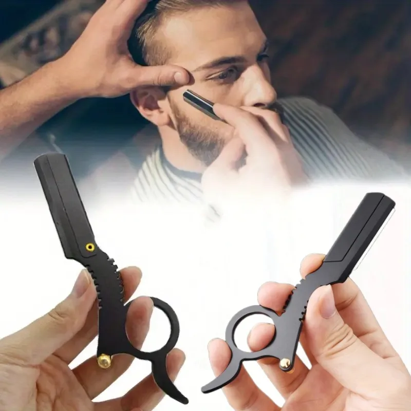 Thumb-Manual-Razor-Straight-Edge-Haircut-Beard-Eyebrow-Shaver-Men ...