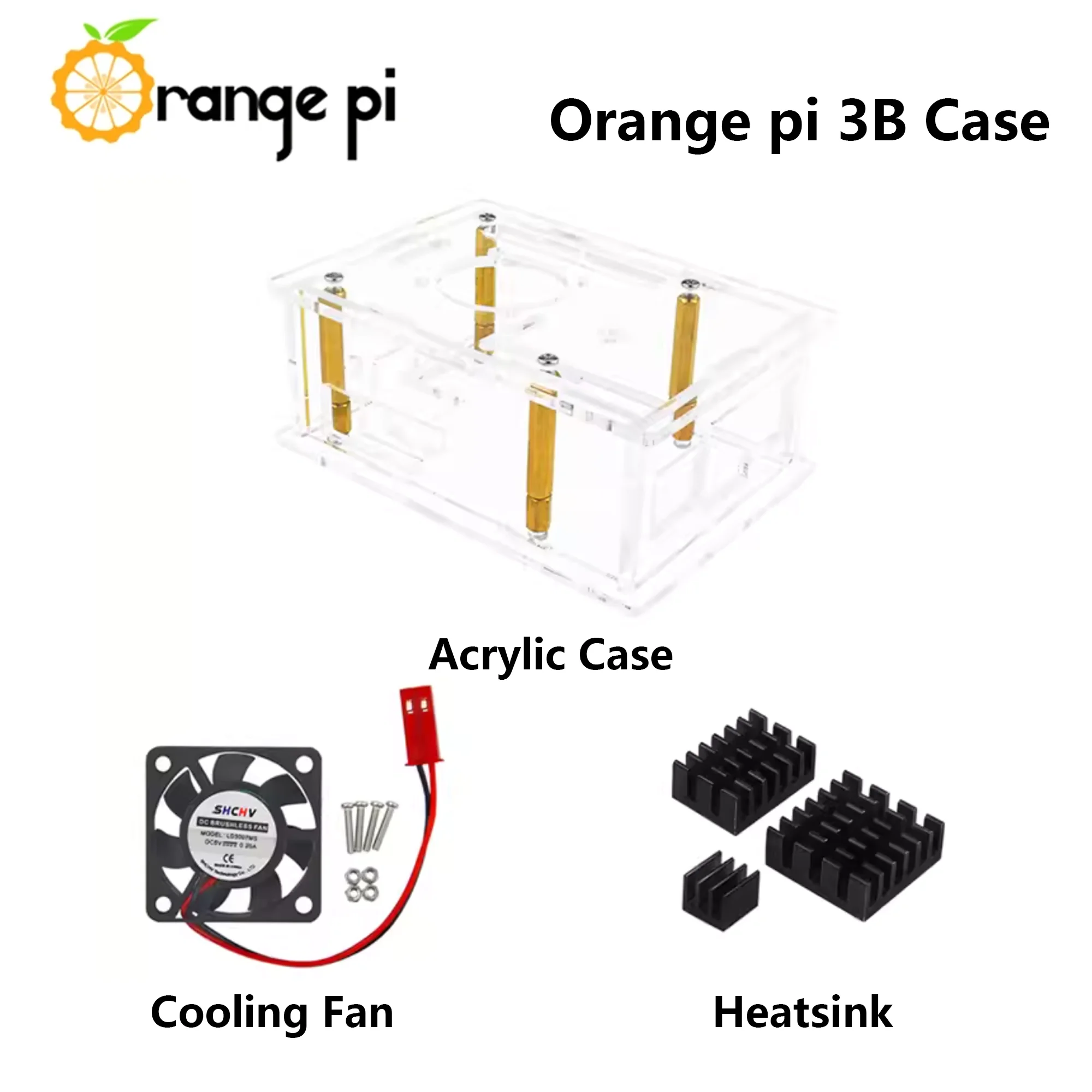 NEW-Orange-Pi-3B-Acrylic-Case-Transparent-With-Cooling-Fan-Aluminum ...