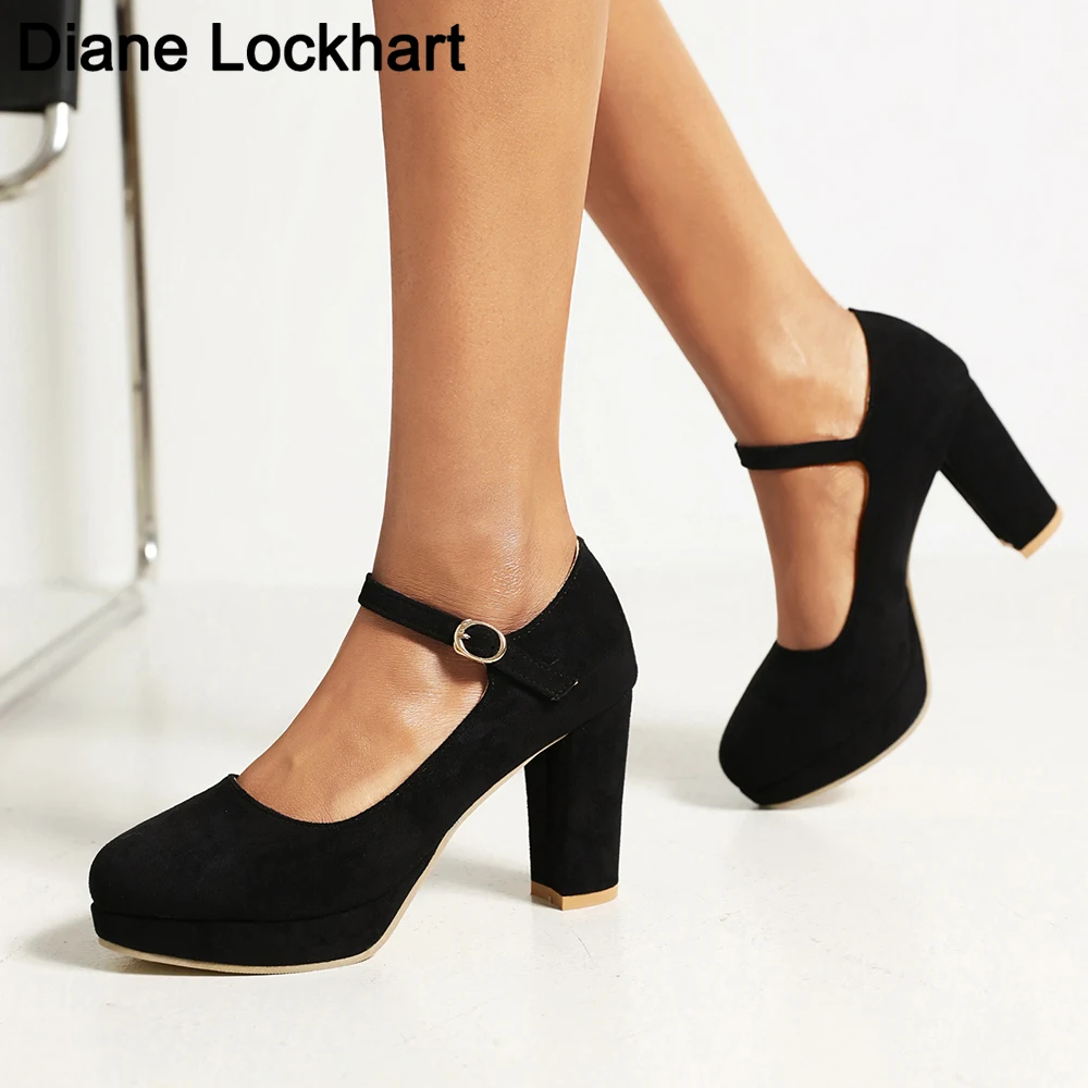 Escarpins-Classiques-Plateforme-pour-Femme-Gris-Rond-Parker-Daim ...