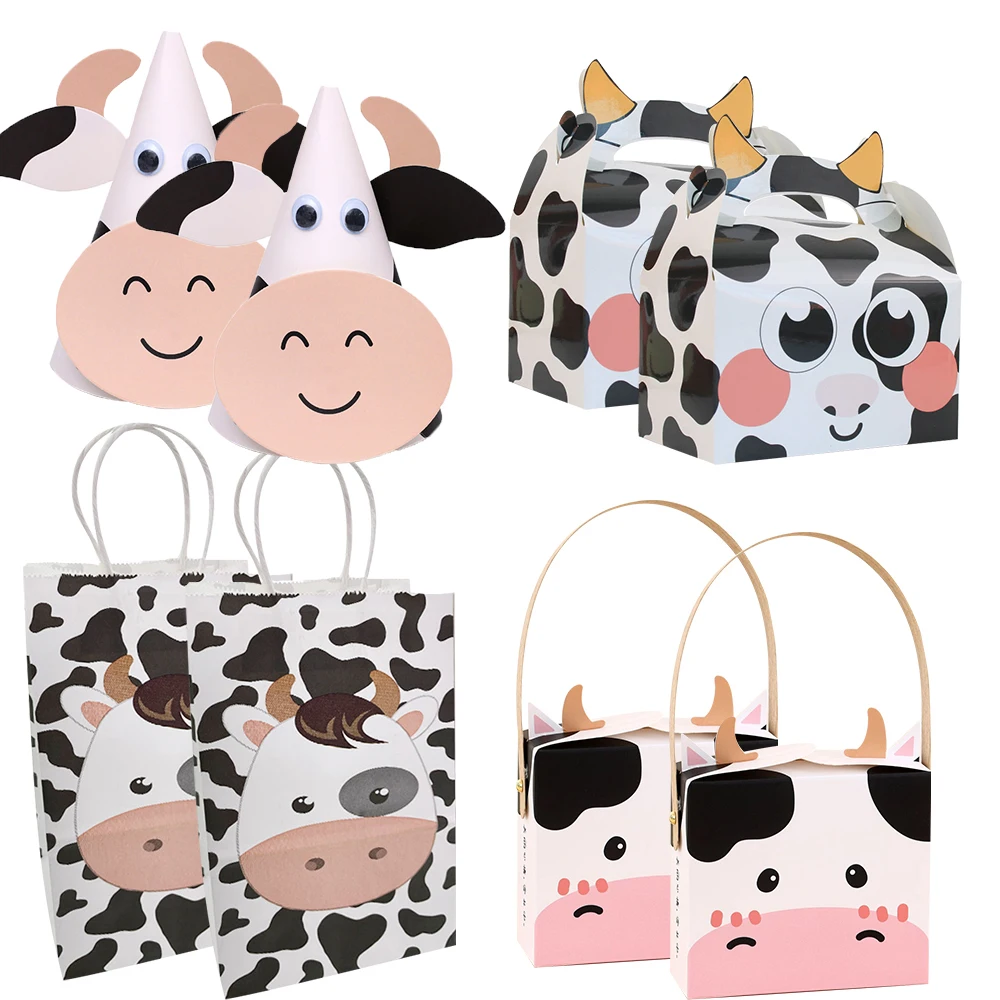 Cow-Pattern-Candy-Boxes-Carton-Cow-Cookie-Bags-for-Kids-Farm-Animal-Cow ...
