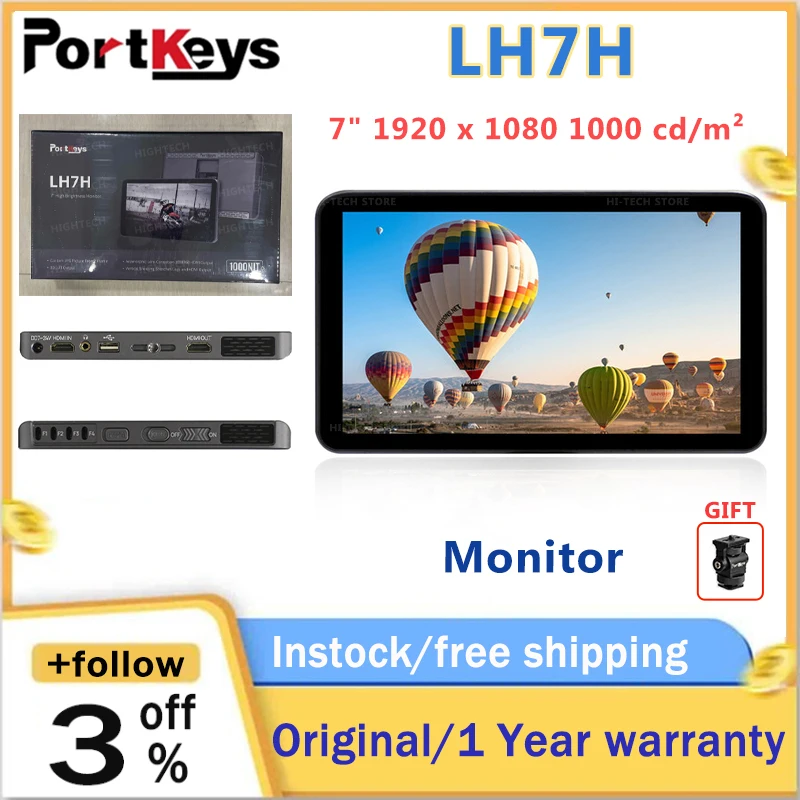 Portkeys-LH7H-7inch-3D-LUT-1000-1-Bright-Monitor-1920X1080-HD-Input ...