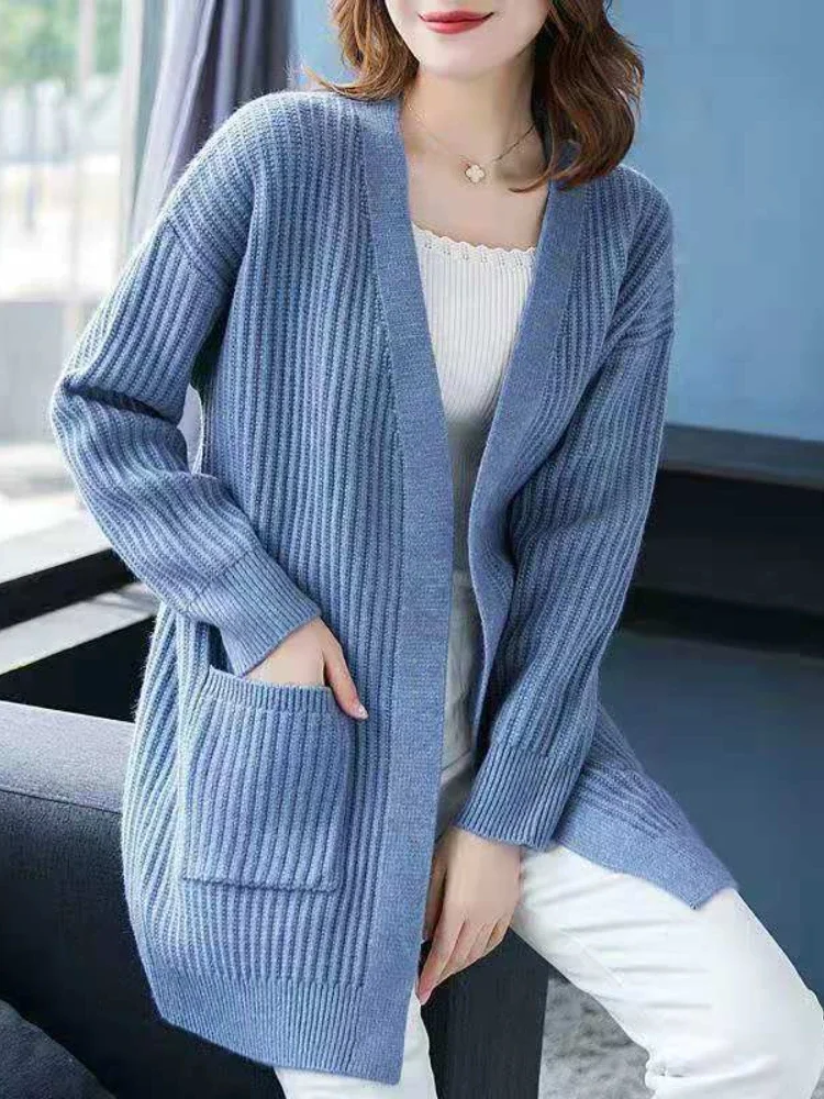 White Cardigan Long Sleeve Top Korean Fashion Oversized Cardigan ...