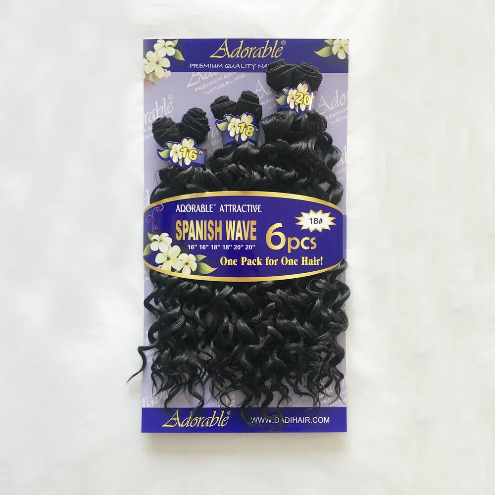 Adorable synthetic hair weaves Spanish Wave 6 Bundles/lot Unprocessed ...