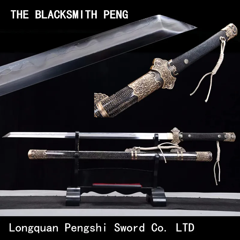 Chinese-hand-forged-martial-arts-swords-Vintage-peony-Tang-knife-Three ...