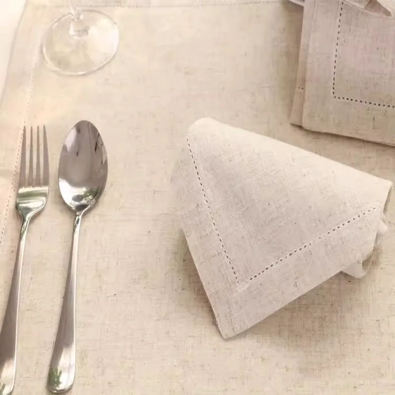 Linen natural tablecloth, white cotton tablecloth, restaurant napkin ...