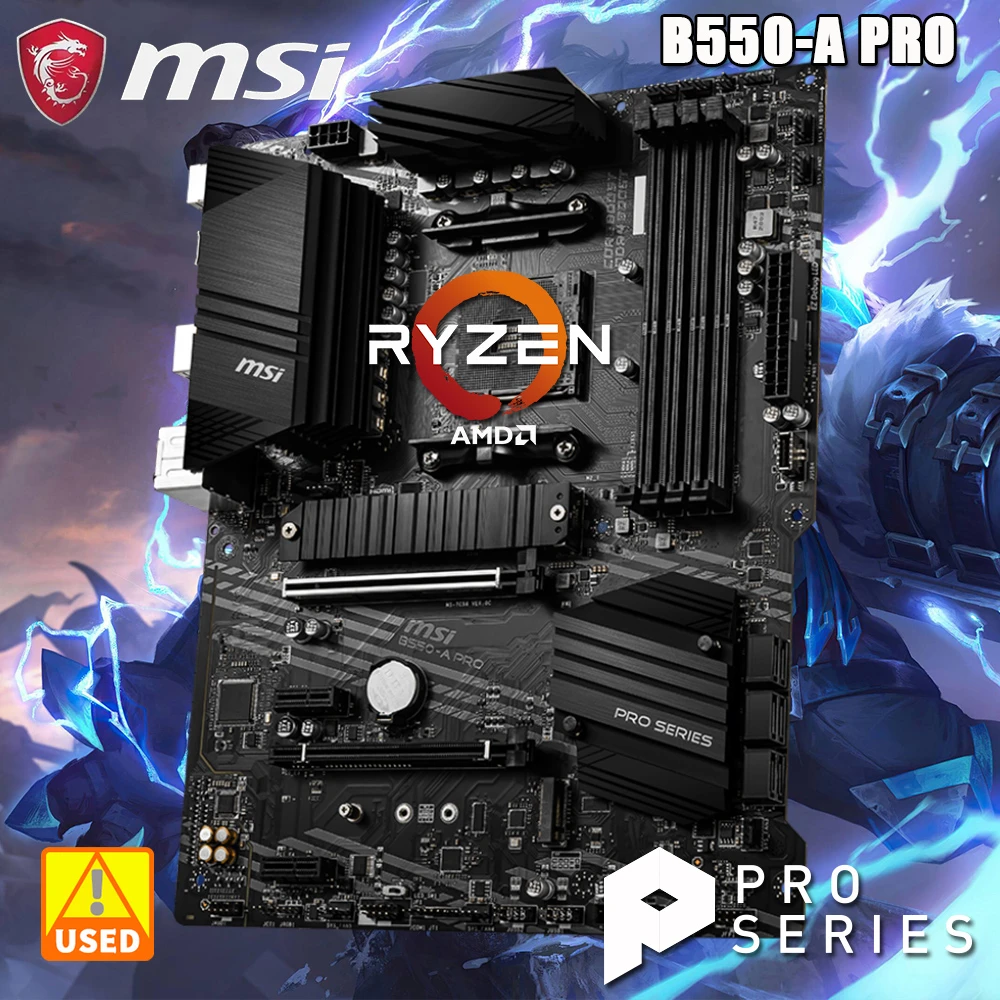 Placa base AM4 MSI B550 A PRO, placa base AMD AM4 DDR4 128G PCIe 4,0 SATA 6 Gb/s M.2 USB 3,2 Gen ...