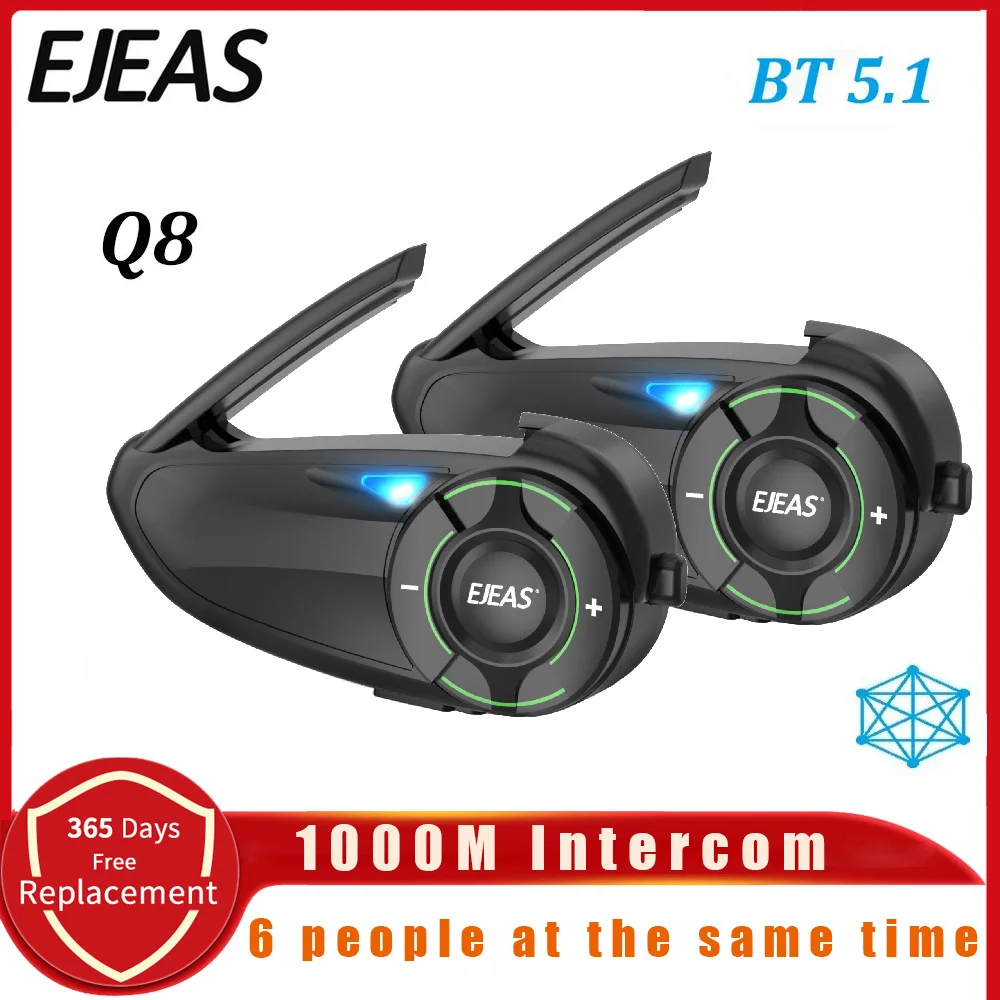 EJEAS-Q8-2-piece-motorcycle-Bluetooth-six-person-group-intercom-Mesh3-0 ...