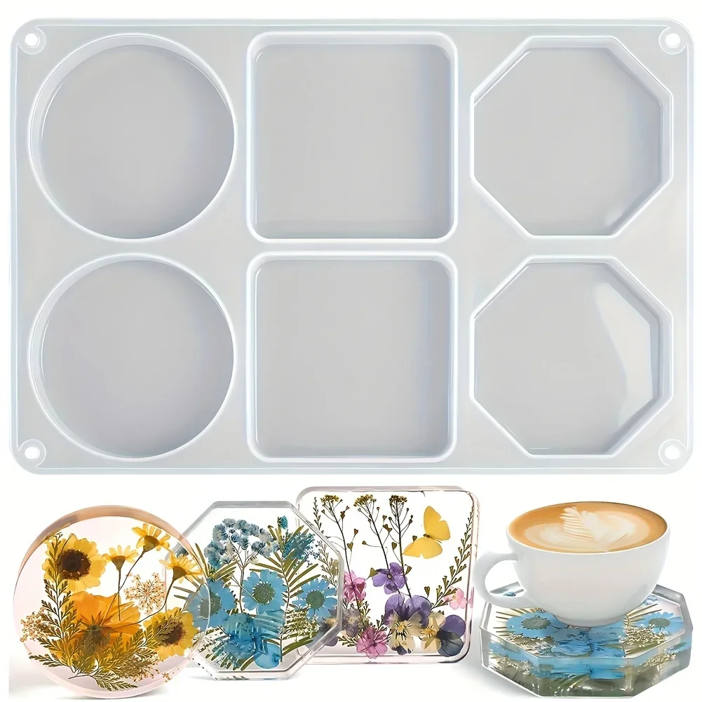 1-Piece-Resin-Coaster-Mould-6-Cavities-Coasters-For-Resin-Casting ...