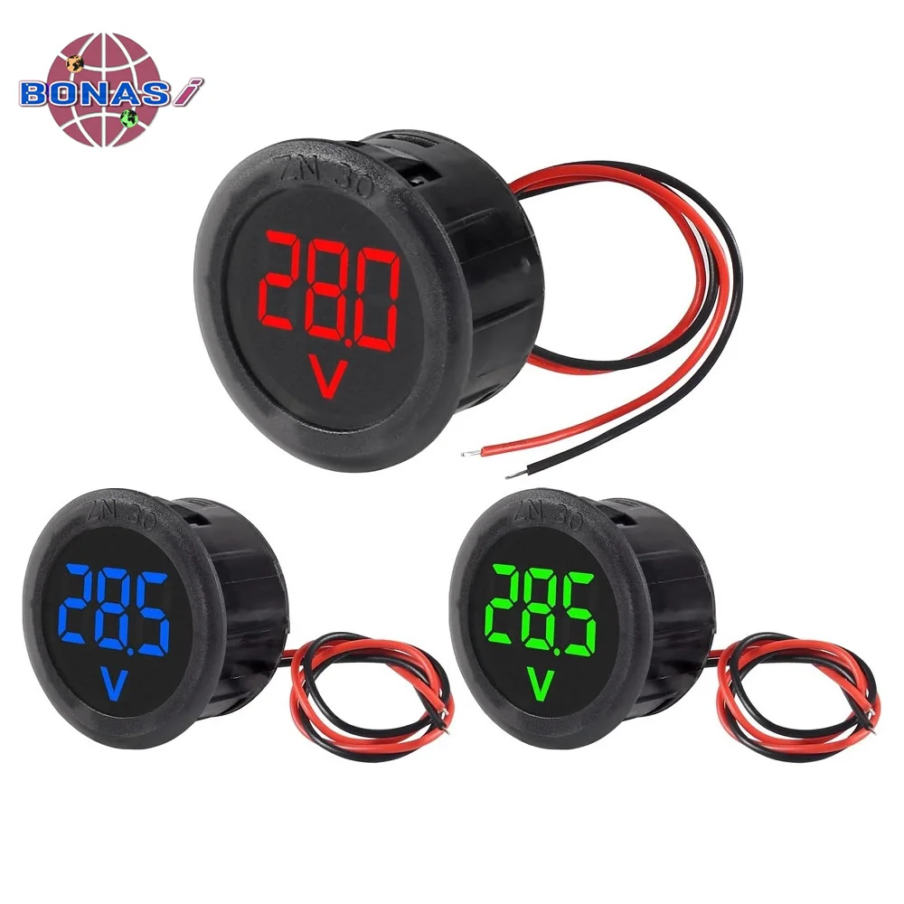 DC-4-100V-LED-Digital-Display-Voltmeter-Circular-Two-wire-DC-Digital ...
