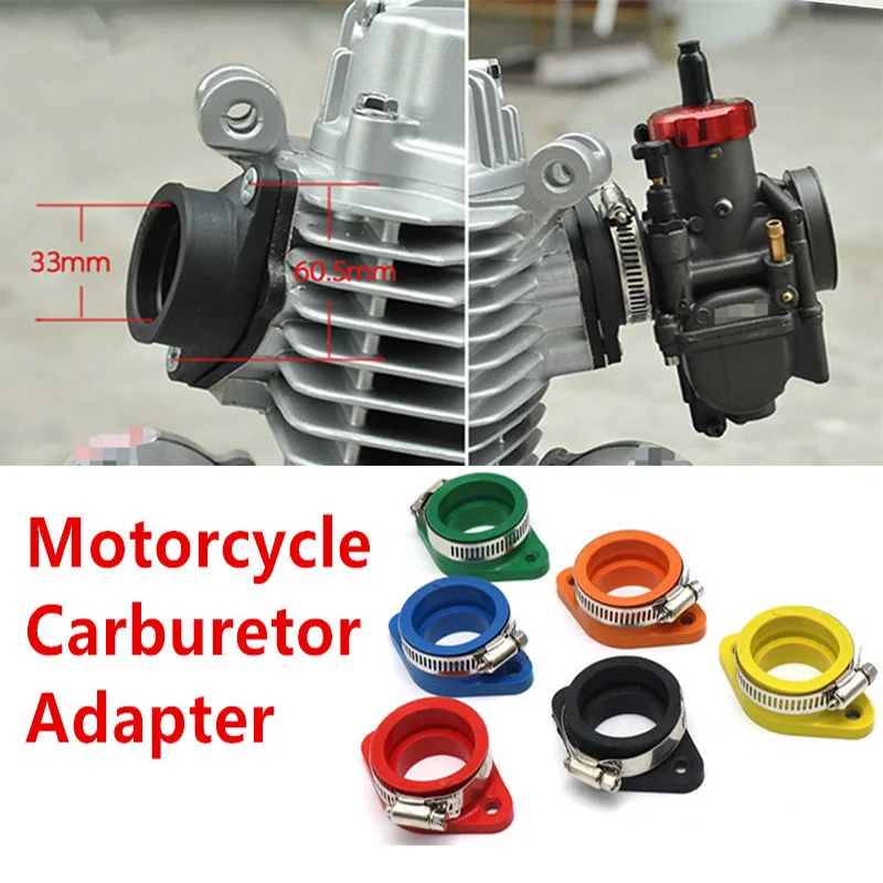 HQ Motorcycle Carburetor Adapter Inlet Intake Pipe Rubber Fit for ...