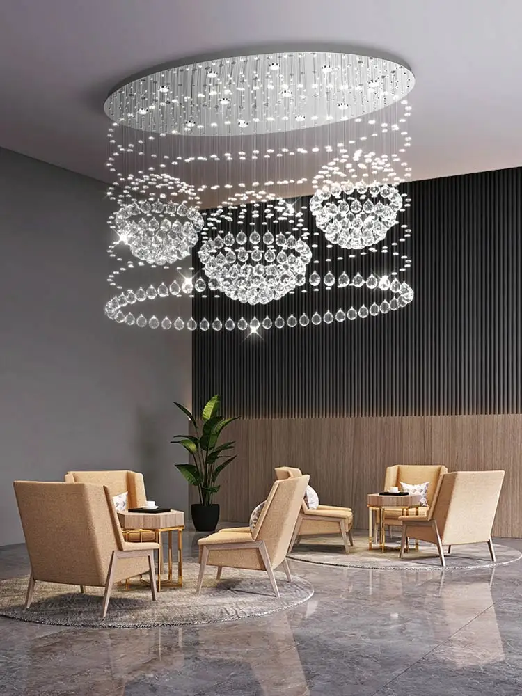 Modern-Large-Chandelier-K9-Crystal-Ball-Suction-Ceiling-Light-For ...