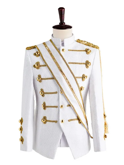 Men Sequin Uniform MJ Dance Wear Glitter Black White Vintage Michael ...
