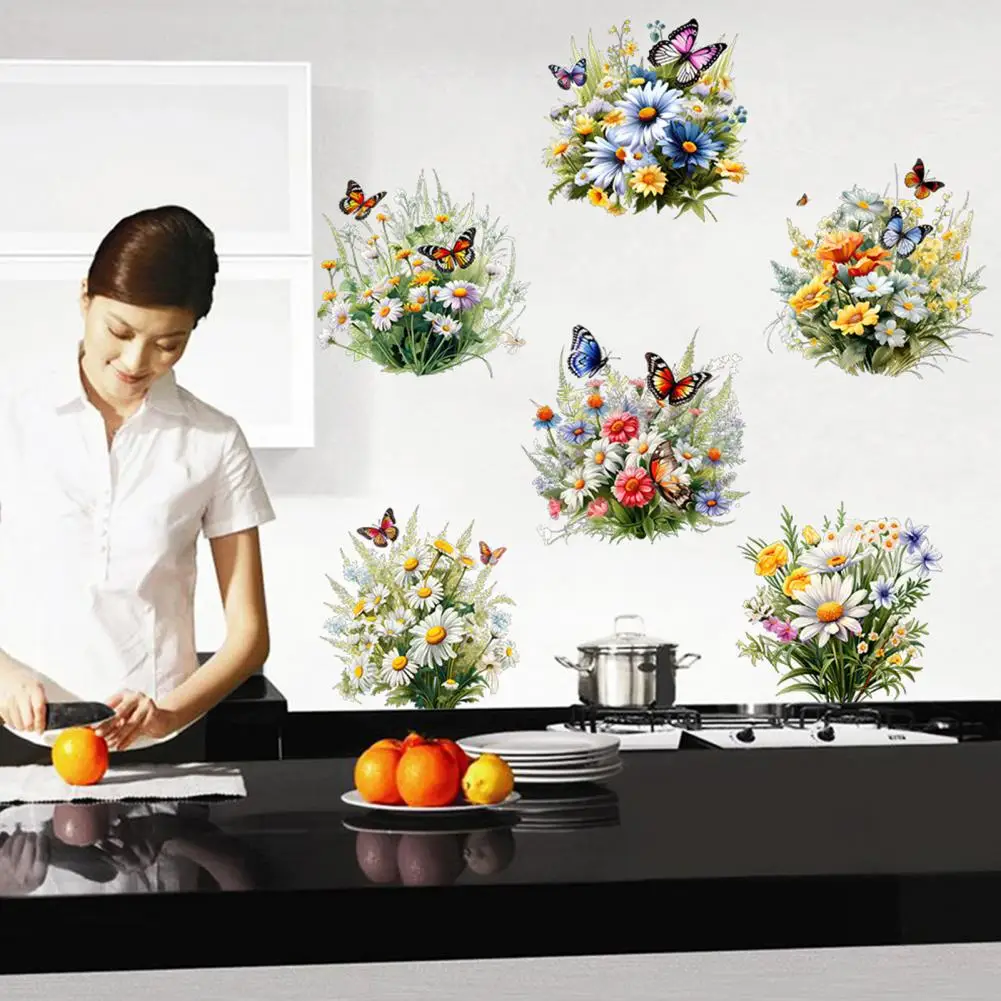 Vibrant-Color-Wall-Sticker-Home-Decor-Sticker-Flower-Butterflies-Wall ...