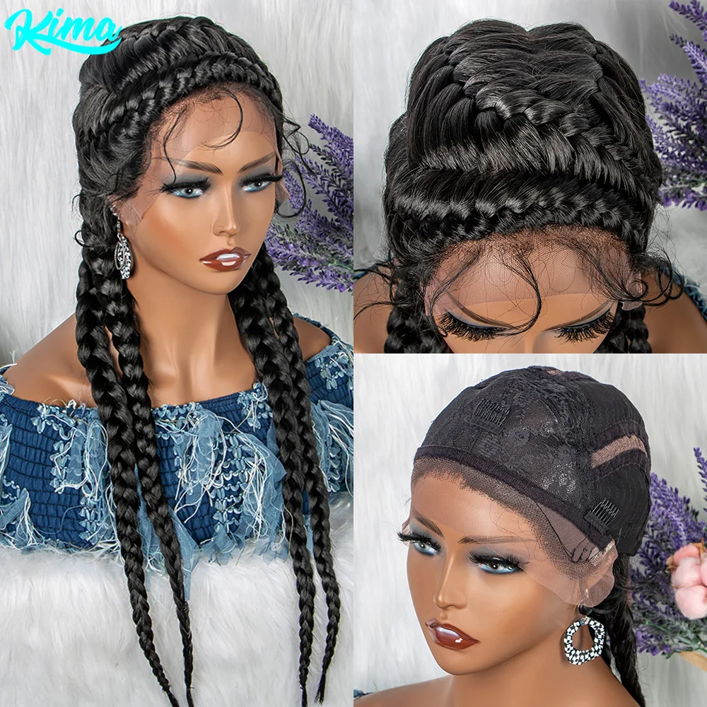 Perruque Lace Front Wig Synthétique Tressée, Perruques Pour Femmes ...