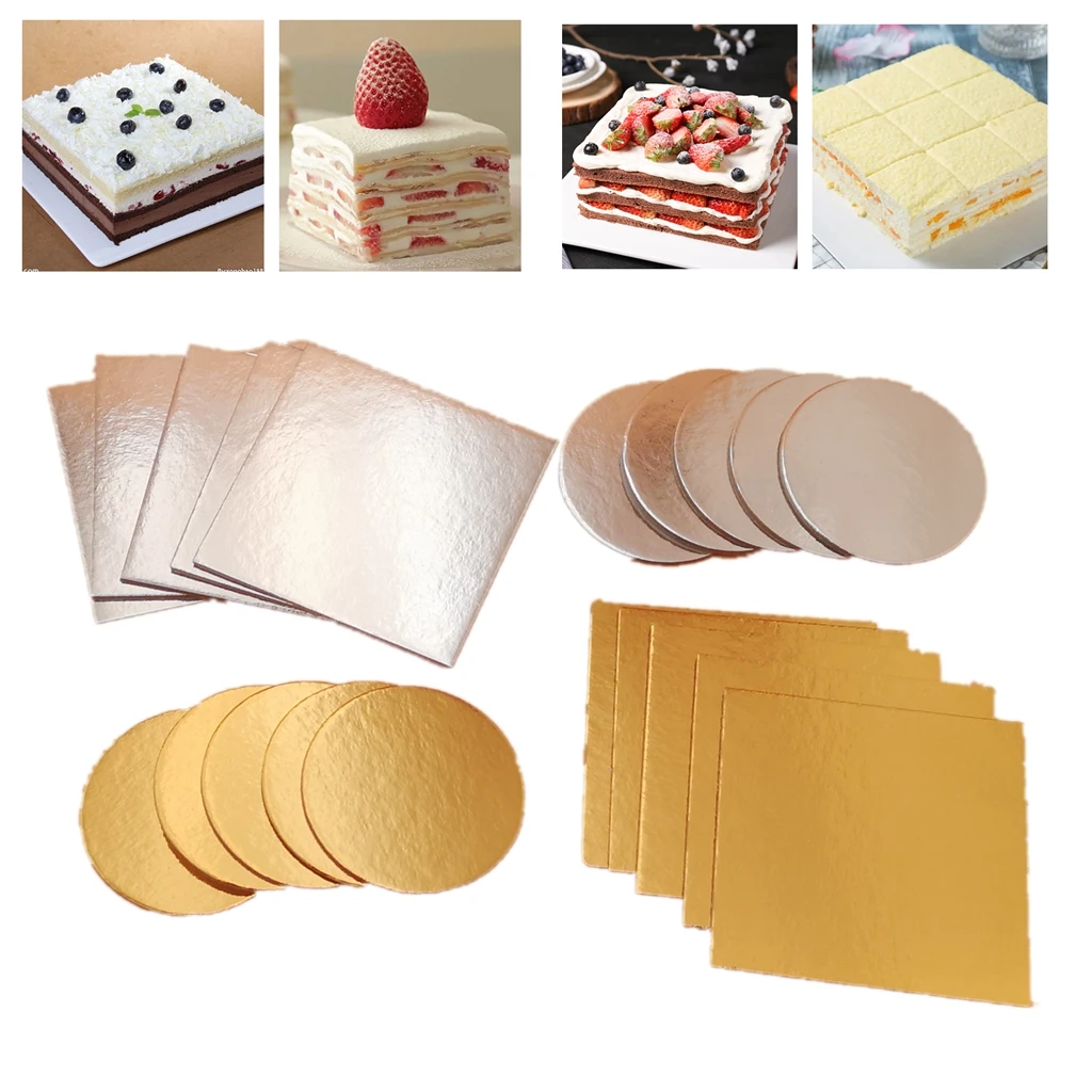 Thickness-2-5mm-5Pcs-4-10-Inch-Gold-Square-Round-Cake-Mat-Pape-Boards ...