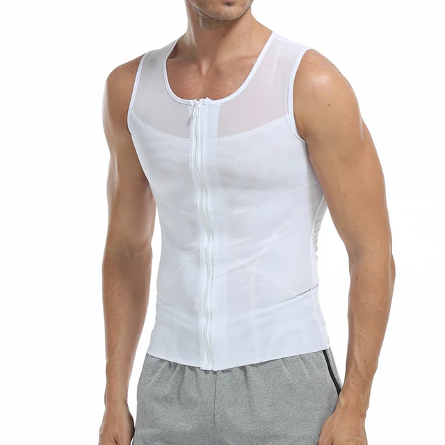 Men Compression Shirt Slimming Body Shaper Belly Tummy Shapewear ...