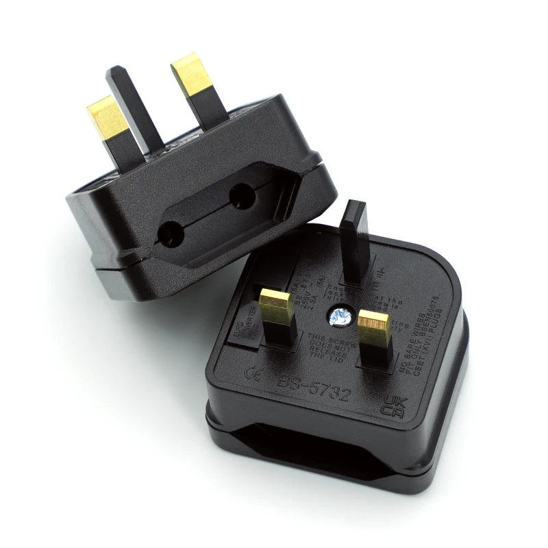 1PCS European Euro Eu 2 Pin To Uk 3 Pin Power Socket Travel Plug ...