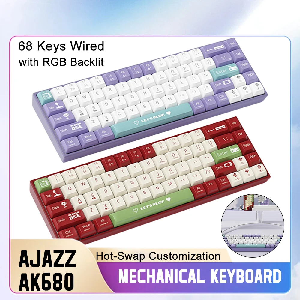AJAZZ-AK680-Mechanical-Keyboard-68-Keys-Wired-RGB-Keyboards-Hot-Swap ...