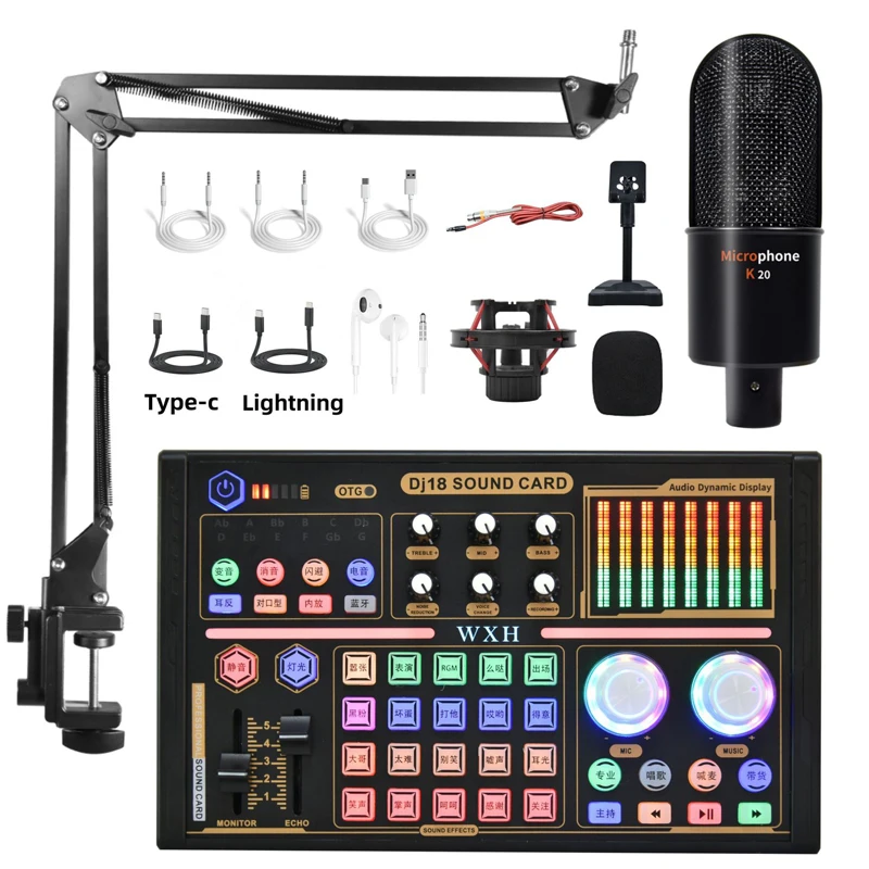 Fashion-DJ18-Android-Apple-48V-Live-Sound-Card-Device-Complete-Set-Wire ...