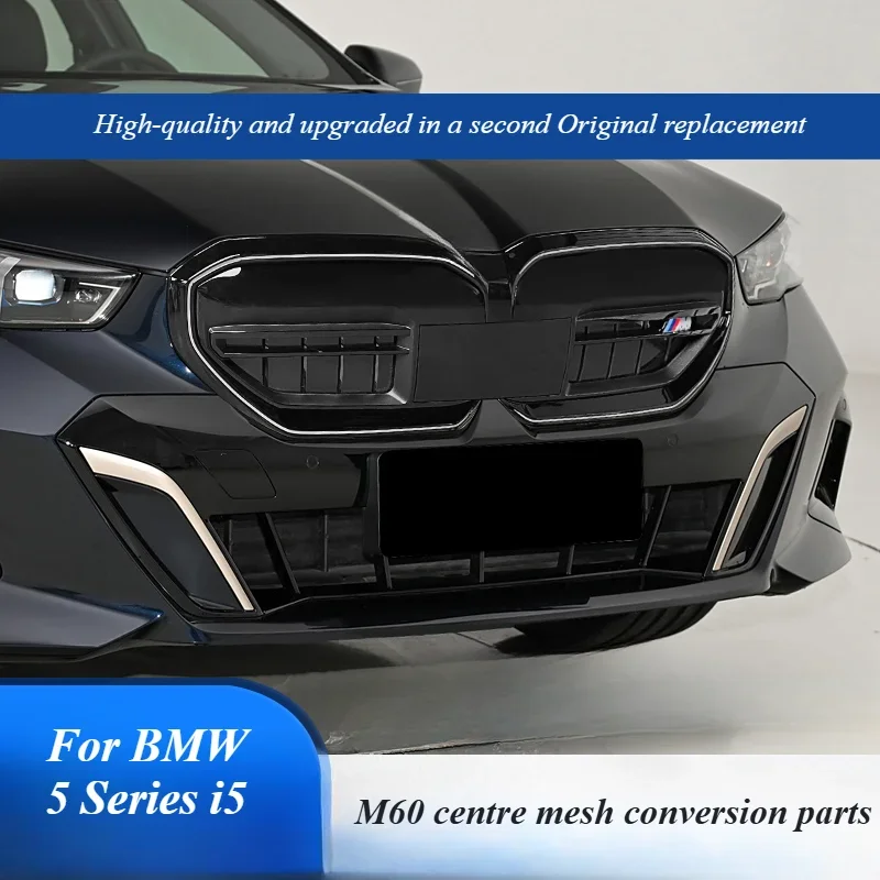 For-2024-BMW-5-Series-i5-530-Car-Gloss-Black-Kidney-Grill-Dual-Slats ...