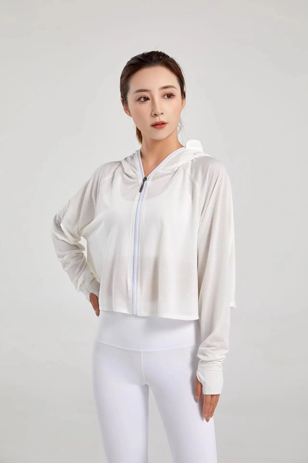 Sunny Anti UV Clothing Sunscreen Sun Protection Cloak Hooded Solid ...