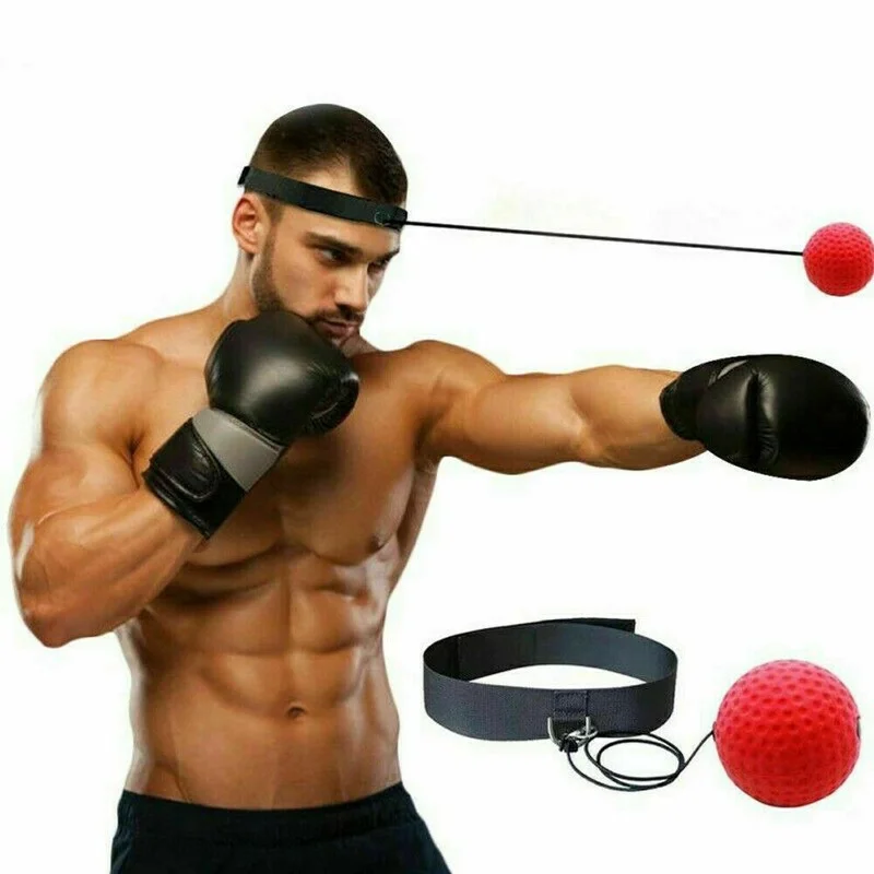 Boxing-Fight-Ball-on-String-Reflex-Training-Head-Bands-Improving-Speed ...