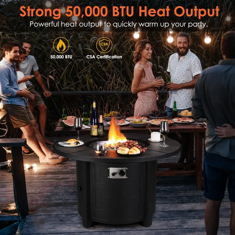 42″ Round Propane Fire Pit Table – Beyond Just Camping