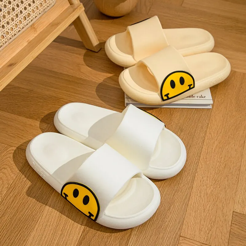 Feslishoet-Smiley-Face-Slippers-Women-Summer-Cute-Slides-Couples-Family ...