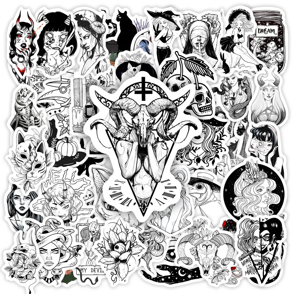 Gothic-Stickers-Demon-Occult-Psychic-Cool-DIY-Decal-Decorative-Graffiti ...