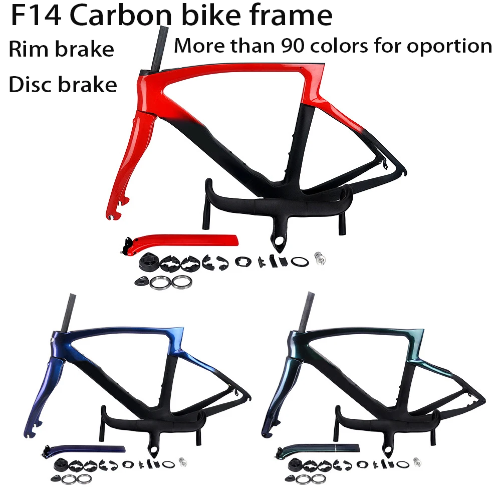 F14-Carbon-Fiber-Road-Bike-Frame-Disc-Rim-Brake-T1100-Bike-Frames ...