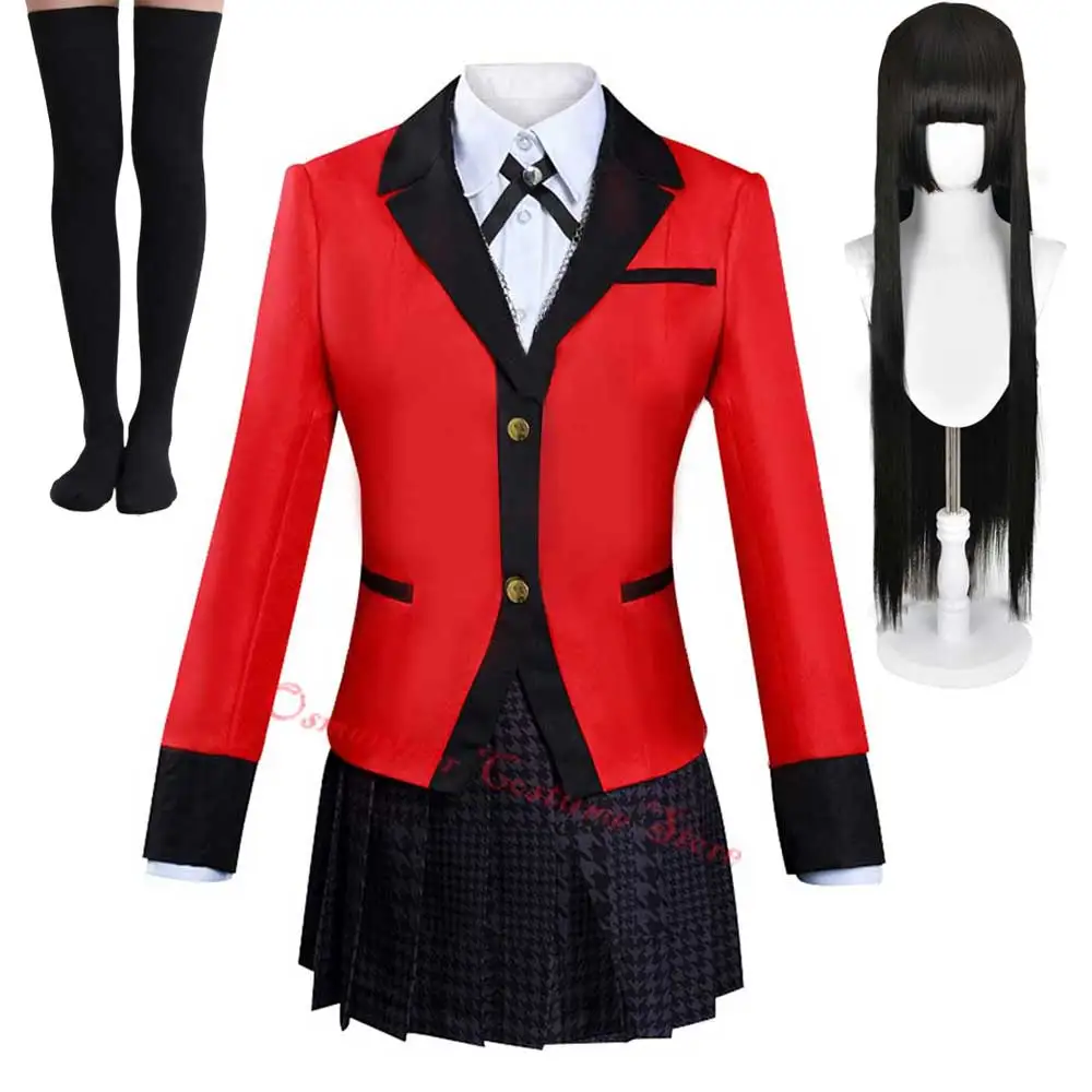 Womens-Kakegurui-Cosplay-Costume-Yumeko-Jabami-Outfit-Uniform-Skirt ...