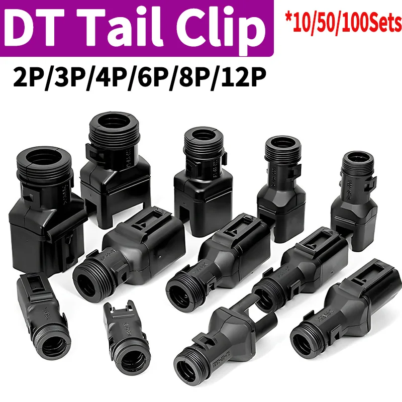 10-50-100Sets-2-12P-Male-Female-DT-Connector-Tail-Clip-Connectors-with ...
