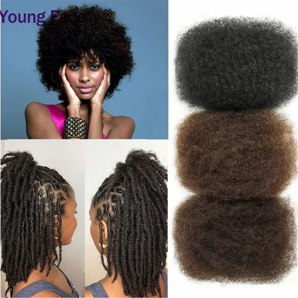 Natural Hair Extensions Brazilian Remy Hair Afro Kinky Curly Bulky ...