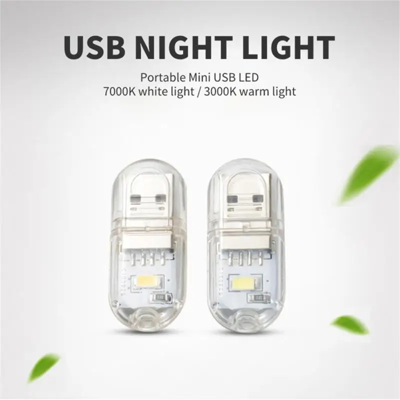 USB Plug Lamp LED Night Light Computer Mobile Power Charging Small Book ...