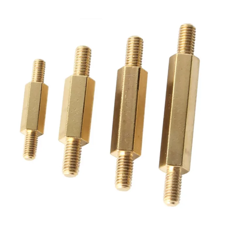 3pcs-M3-M4-Double-Head-Hexagonal-Post-Straight-Through-Hole-Brass-Post ...