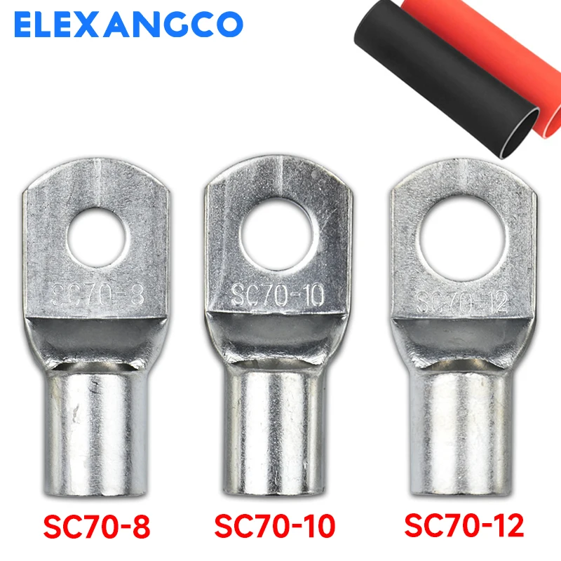 5Pcs-S70-8-10-12-Tinned-Copper-Cable-Lugs-Heavy-Duty-Wire-Ends-Battery ...